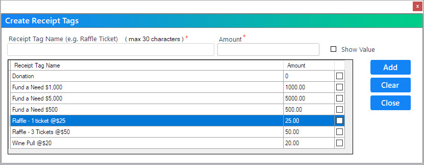Creating Receipt Tags for Other Bids in Bidstation - AuctionZoom.com